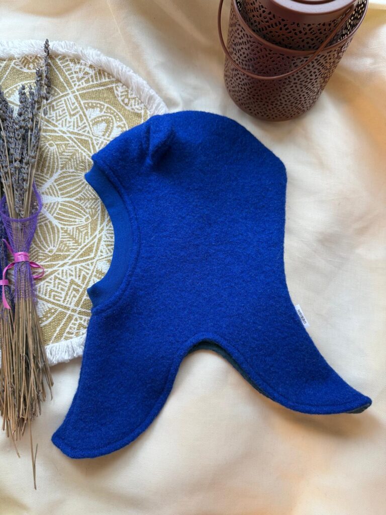 Cagula lana fiarta dublata cu lana merinos- Royal Blue - Amelia's Design